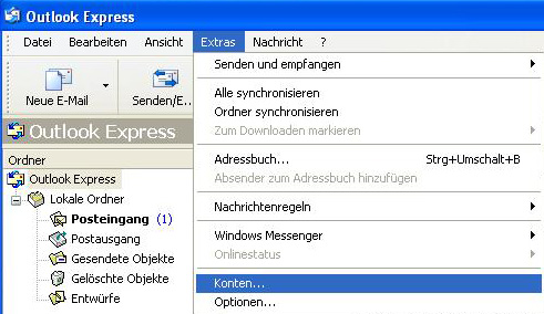E-Mail-Programm einrichten: Microsoft Outlook Express - Echter Service ...