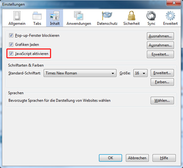 Wie aktiviere ich Javascript im Browser? - Echter Service - checkdomain